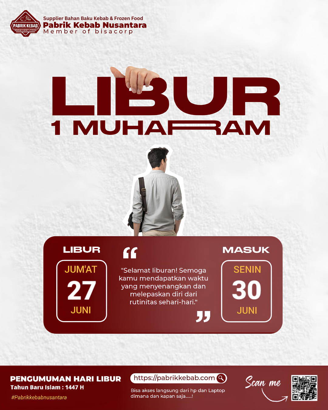 Pengumuman libur 1 Muharam Pabrik Kebab Nusantara - Pabrik Kebab